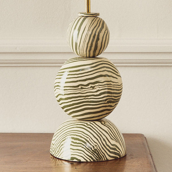 Edison Green & White Marble Table Lamp