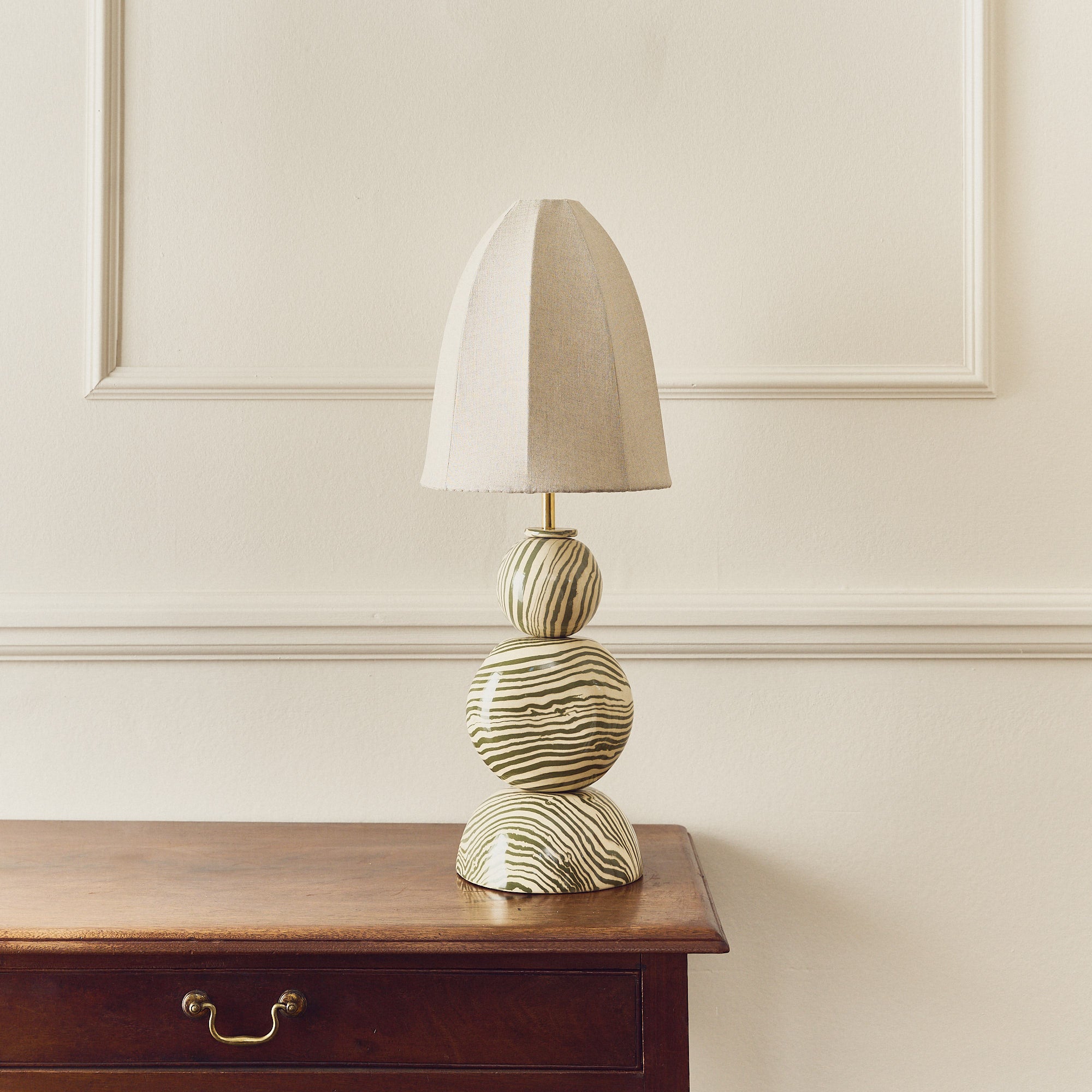 Edison Green & White Marble Table Lamp