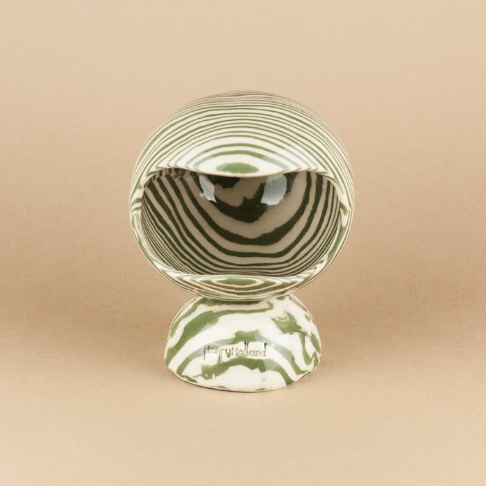 Green & White Marble Marble Salt Pig