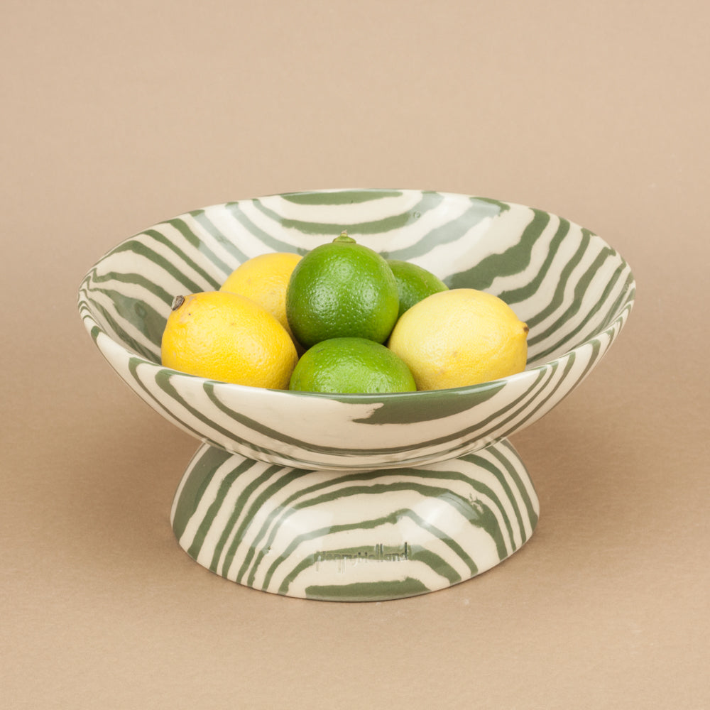 Green & White Medium Shorty Chalice Bowl – Henry Holland Studio