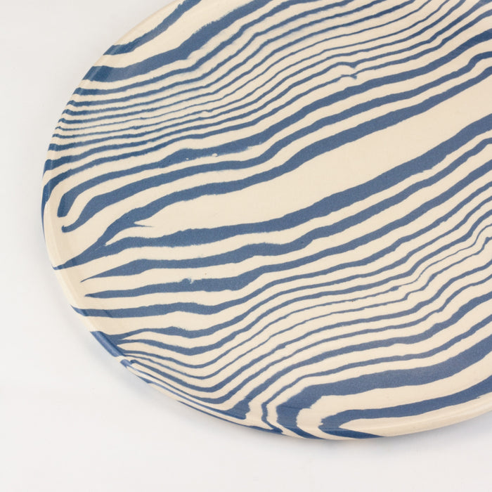 Blue & White Marble Dinner Plate