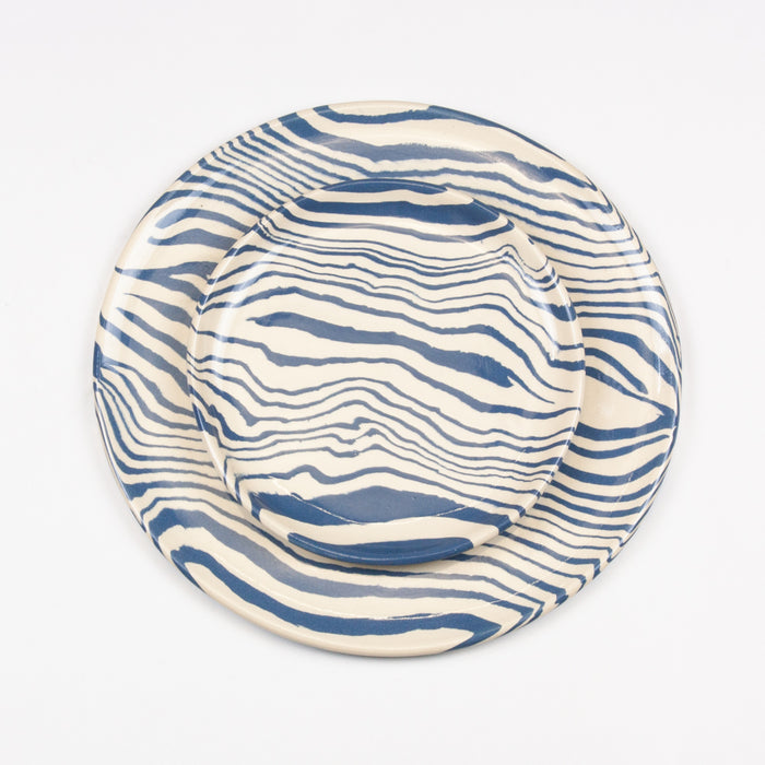 Blue & White Marble Dinner Plate