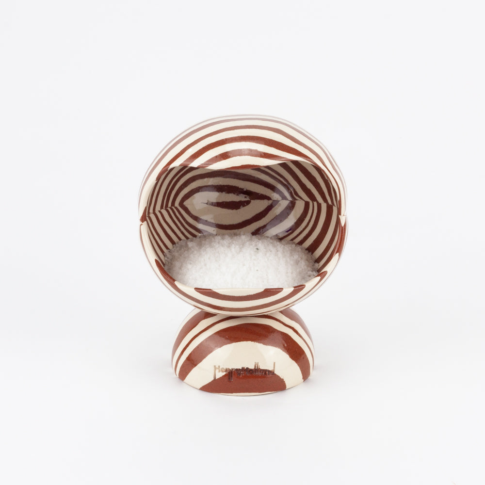 Terracotta & White Marble Salt Pig