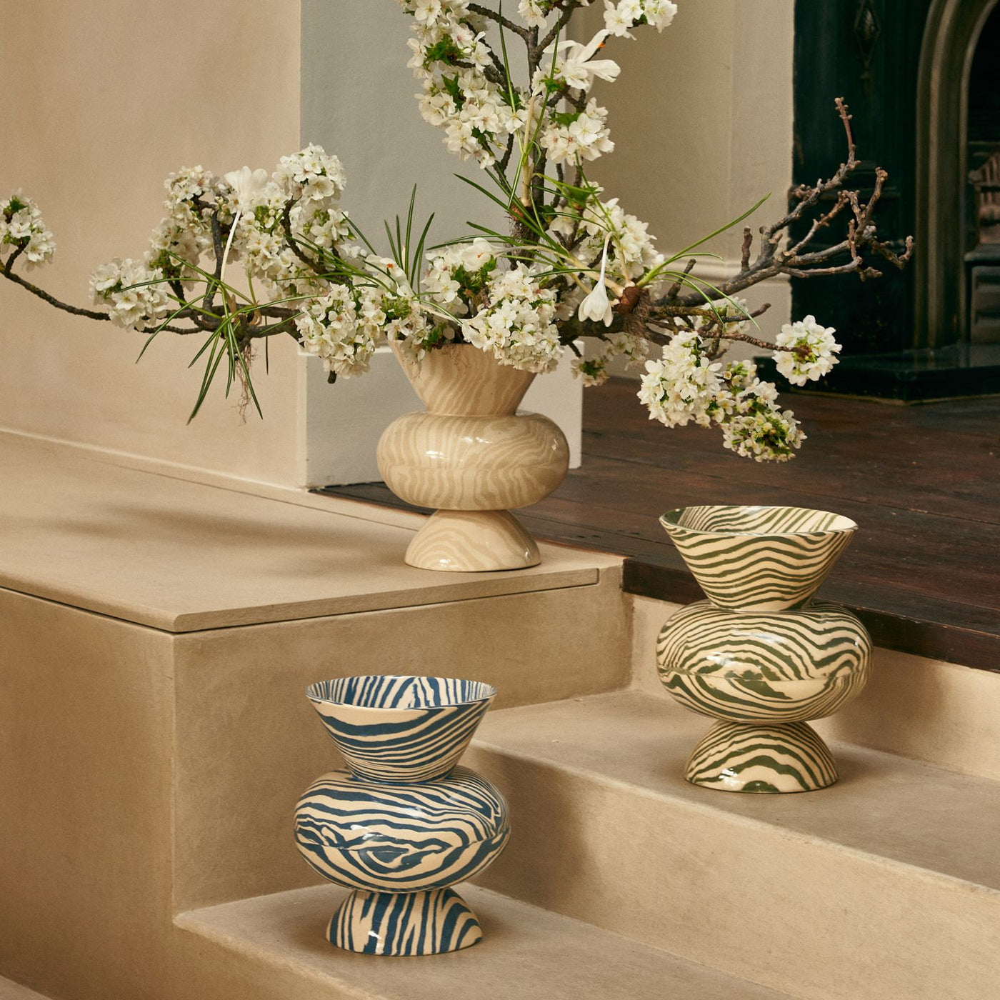 Blue & White Marble Asquith Vase