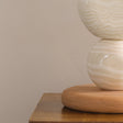 Oatmeal & White Ceramic "TABLE" Table Lamp